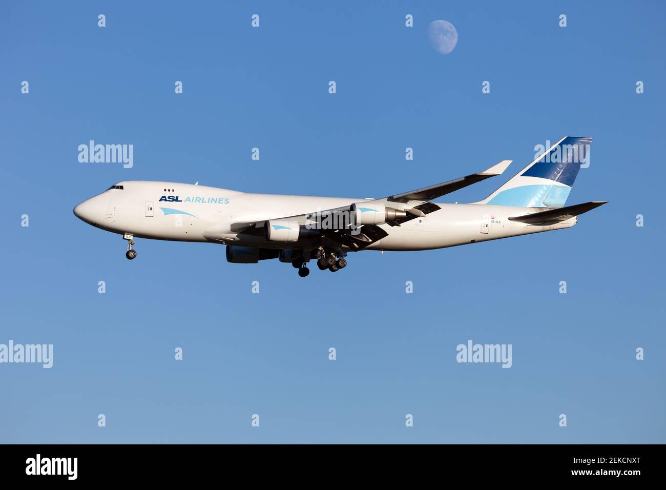 An ASL Airlines Boeing 747-400 BDSF (passenger to freighter converted ...