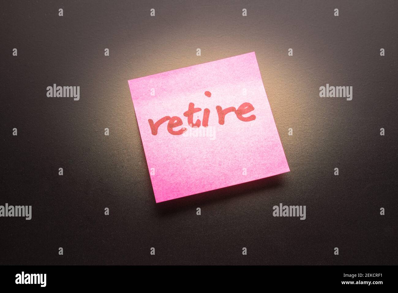 Retire word on blackboard Stock Photo - Alamy