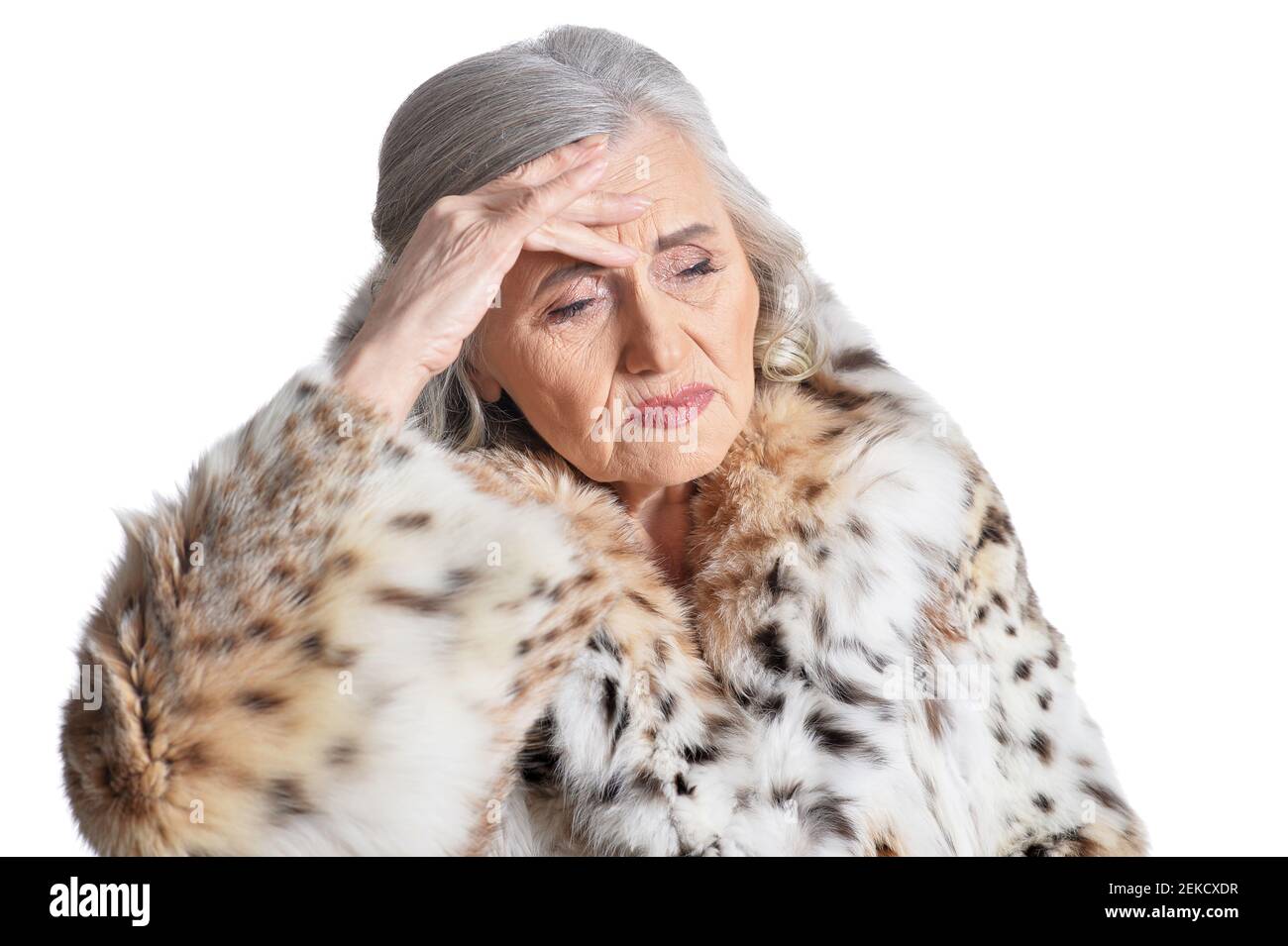 Old woman in fur coat hi-res stock photography and images - Alamy