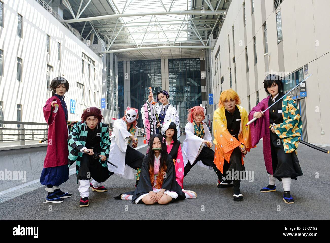 Cosplayers dress up as figures from animations, comics, and games ...