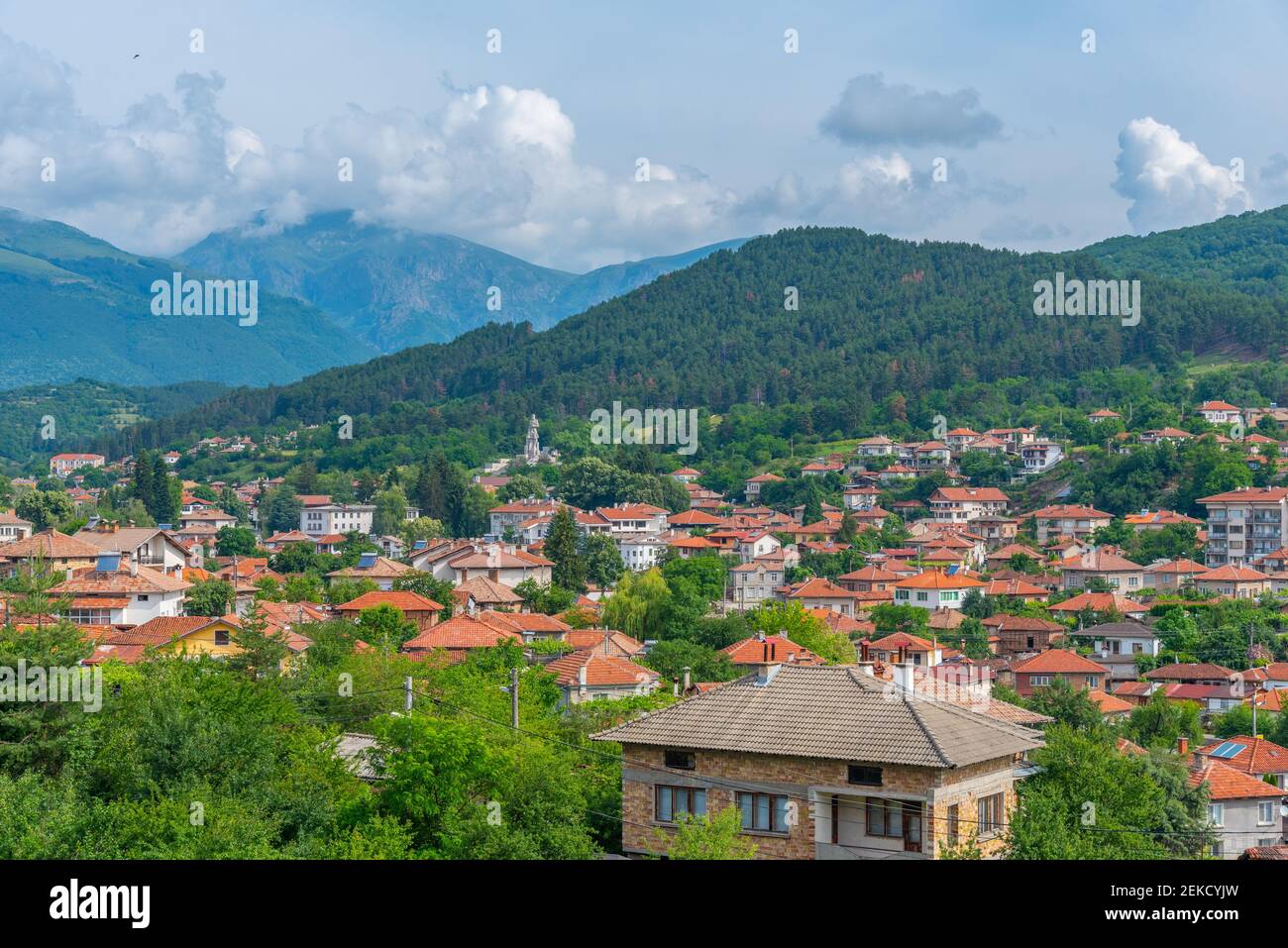 Aerial view of Bulgarian town Kalofer Stock Photo - Alamy