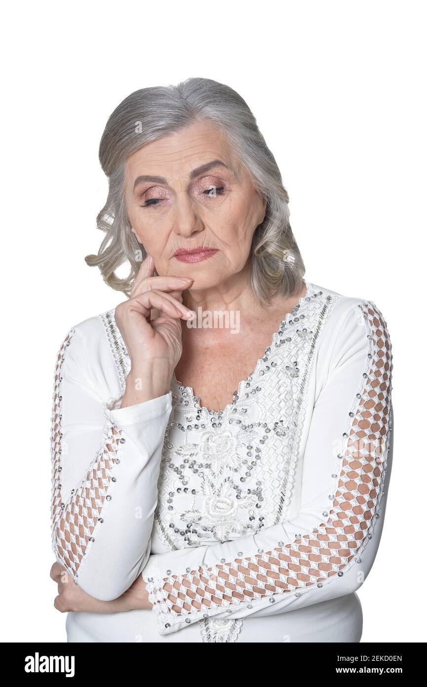 Close up old woman feeling hi-res stock photography and images - Alamy