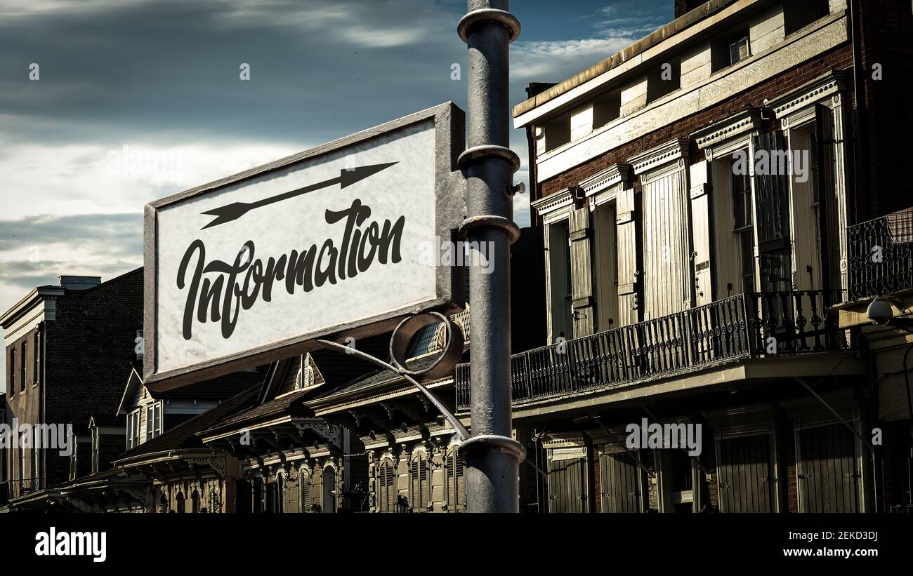 Street Sign the Direction Way to Information Stock Photo - Alamy