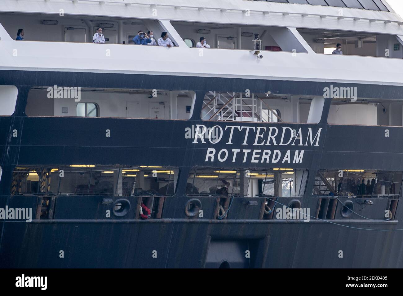 People seen on the cruise ship. The MS Rotterdam, a Holland-America ...