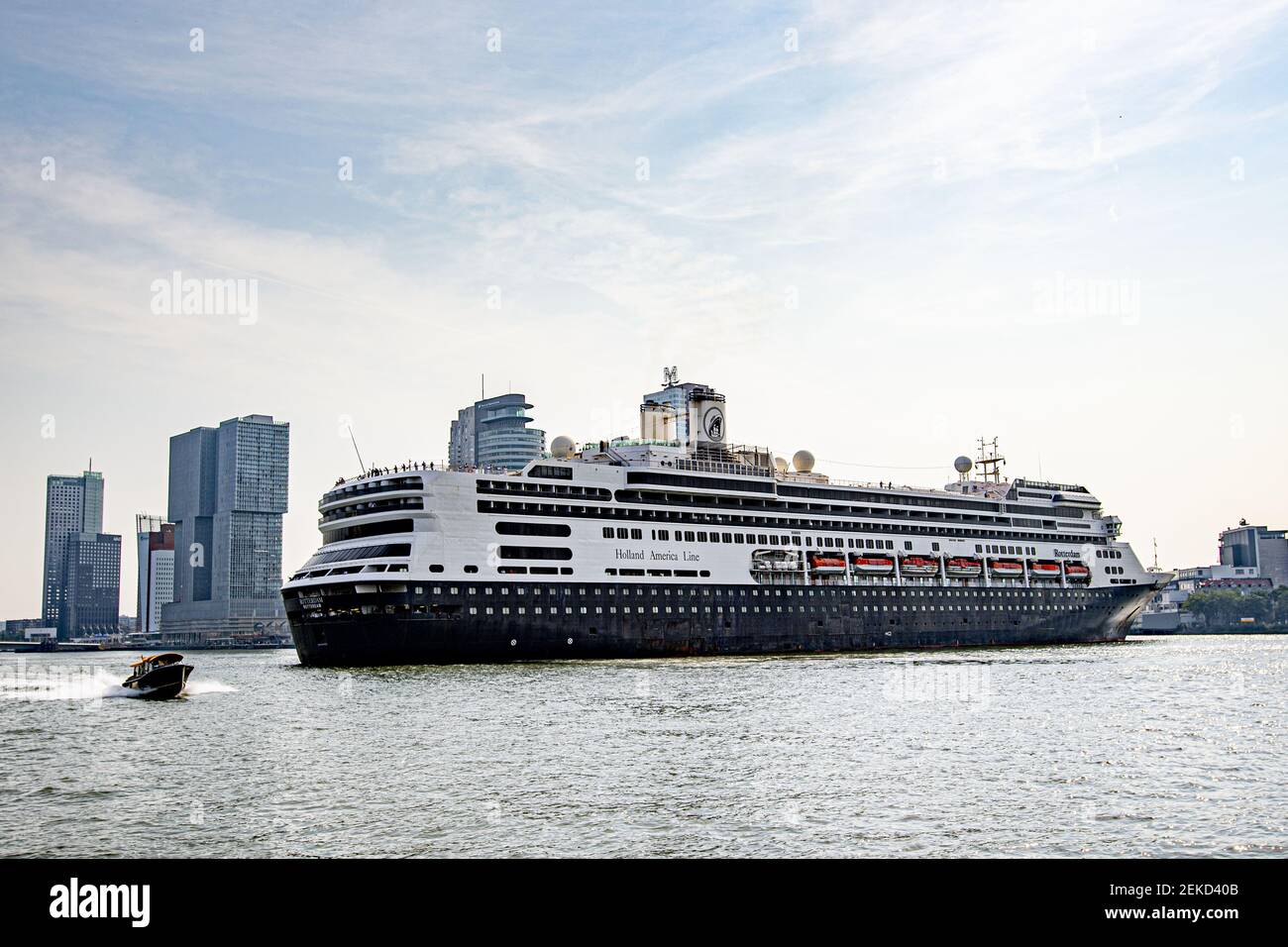 The MS Rotterdam, a Holland-America cruise ship at Wilhelminakade for ...