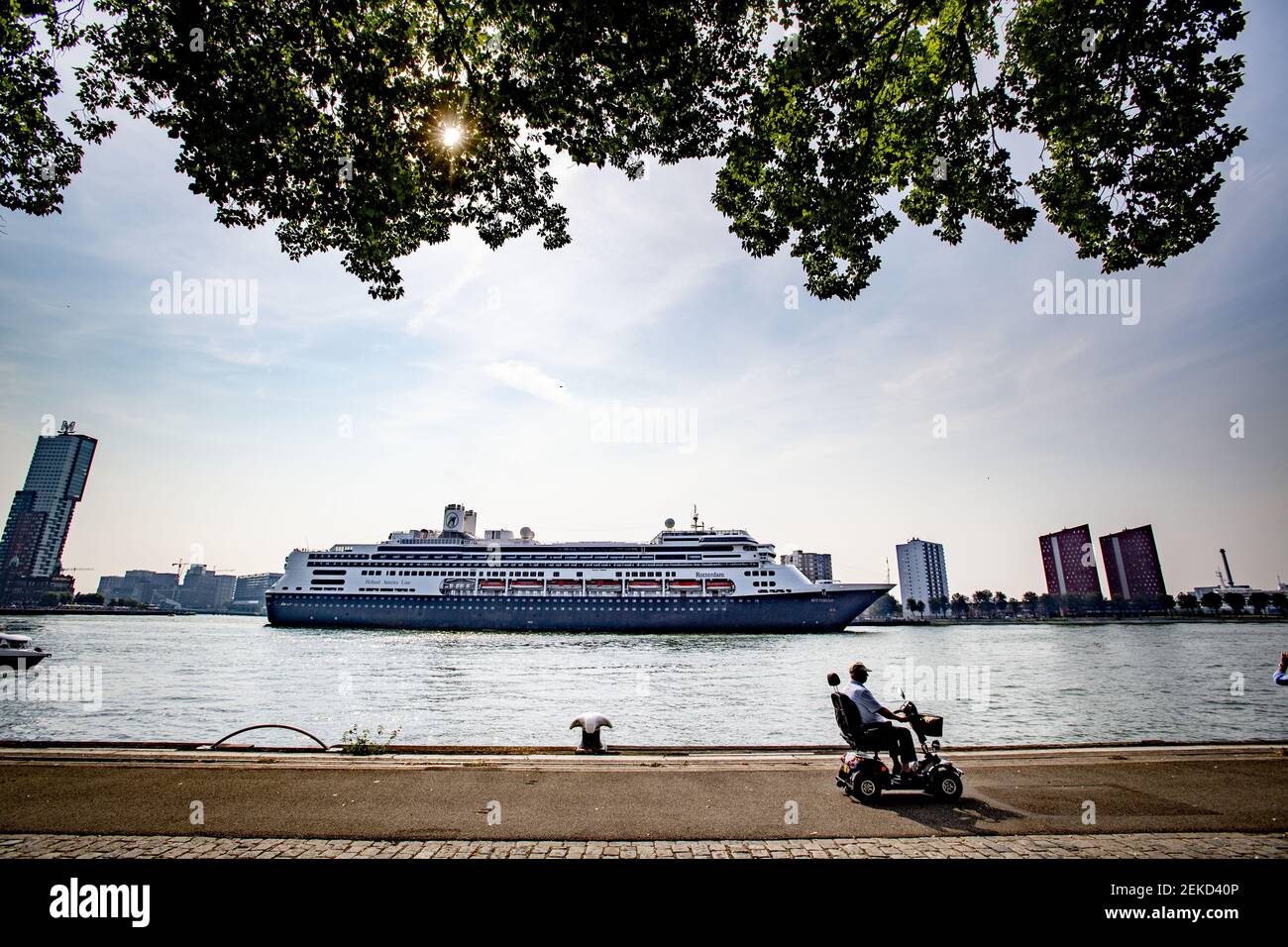 The MS Rotterdam, a Holland-America cruise ship at Wilhelminakade for ...