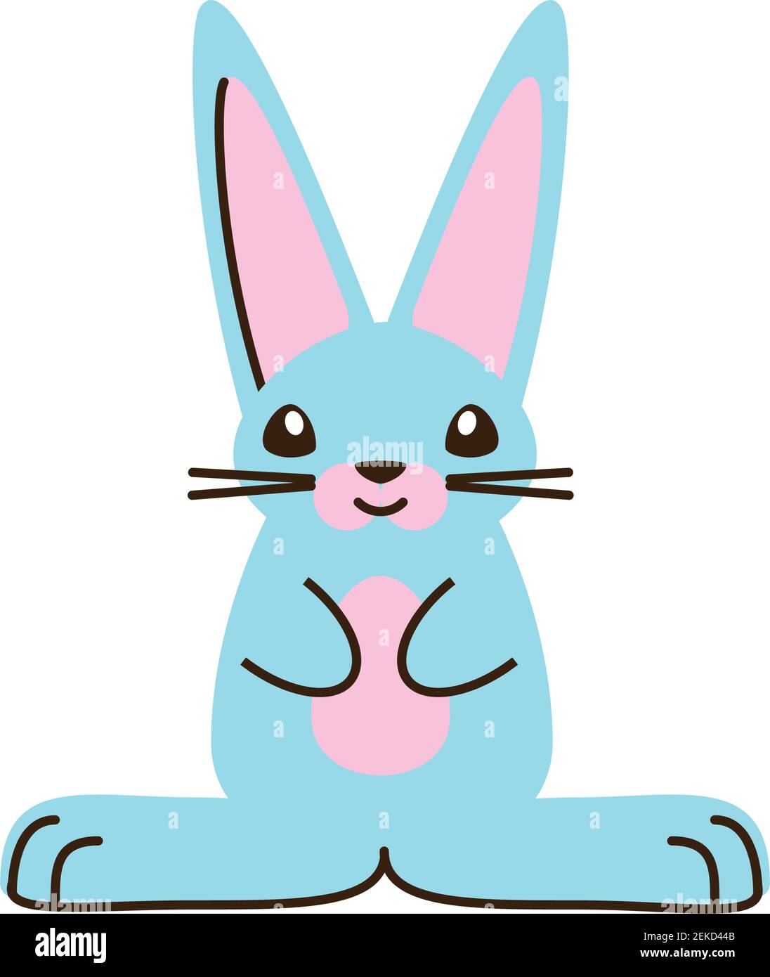 cute blue rabbit animal vector illustration cartoon isolated style ...
