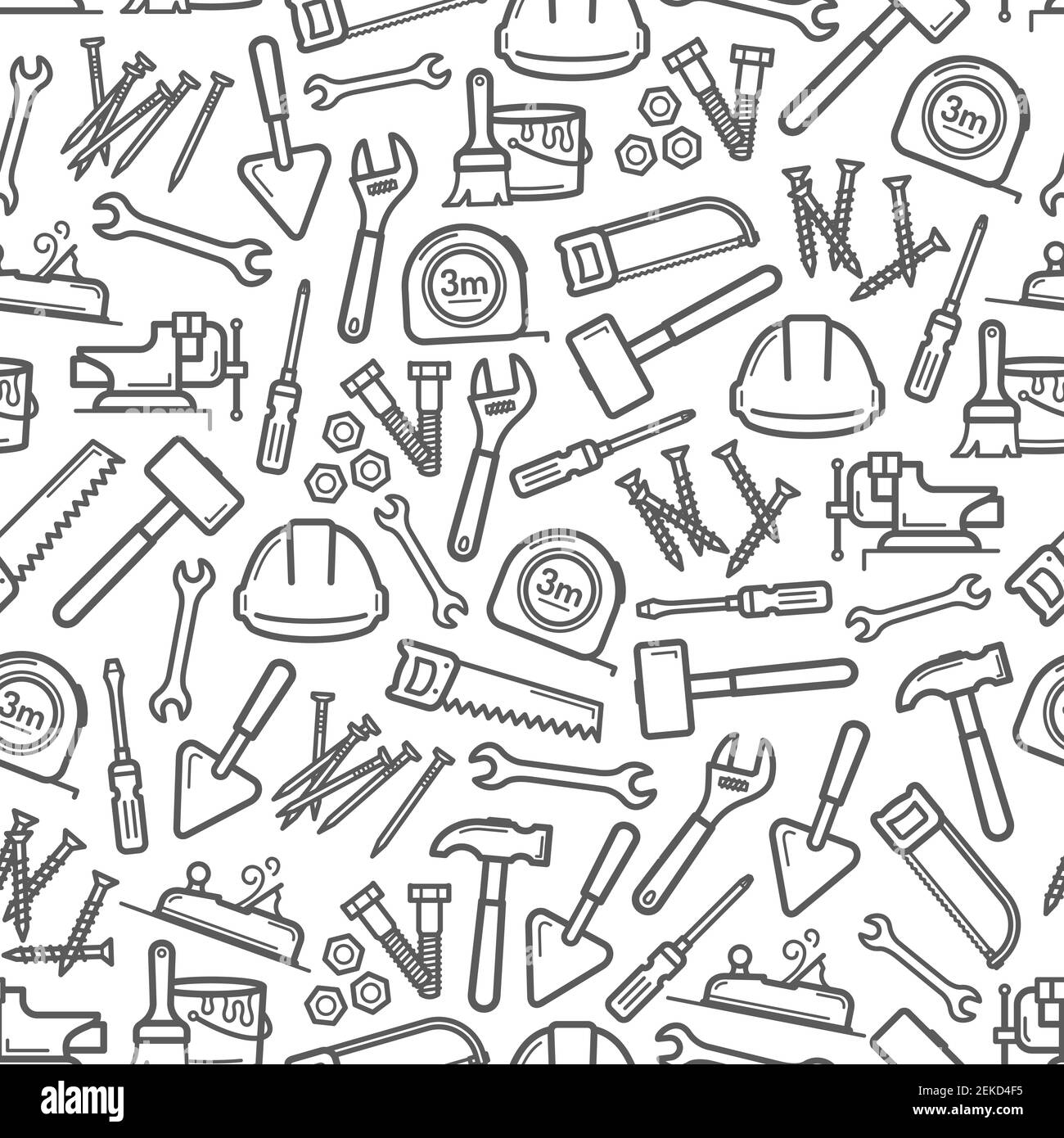 Work tools seamless pattern background of house repair and construction ...