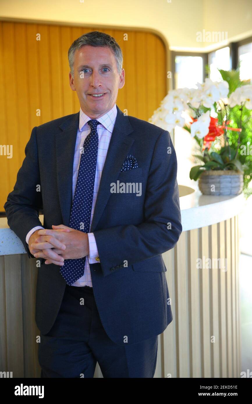 Charles Ellison, the head master of Harrow Shanghai, arrives at and ...