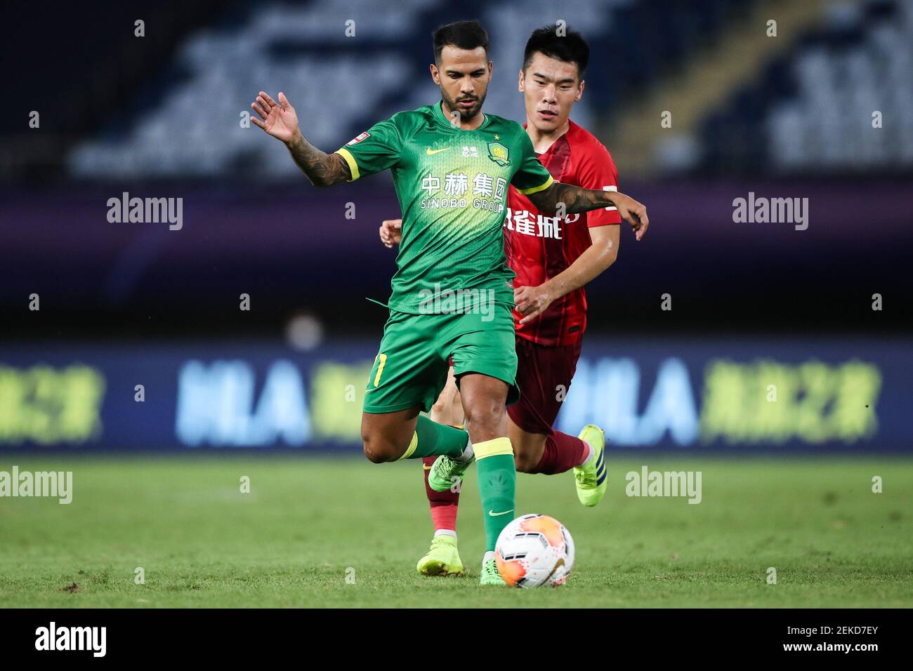 Spanish football player Jonathan Viera of Beijing Sinobo Guoan F.C ...