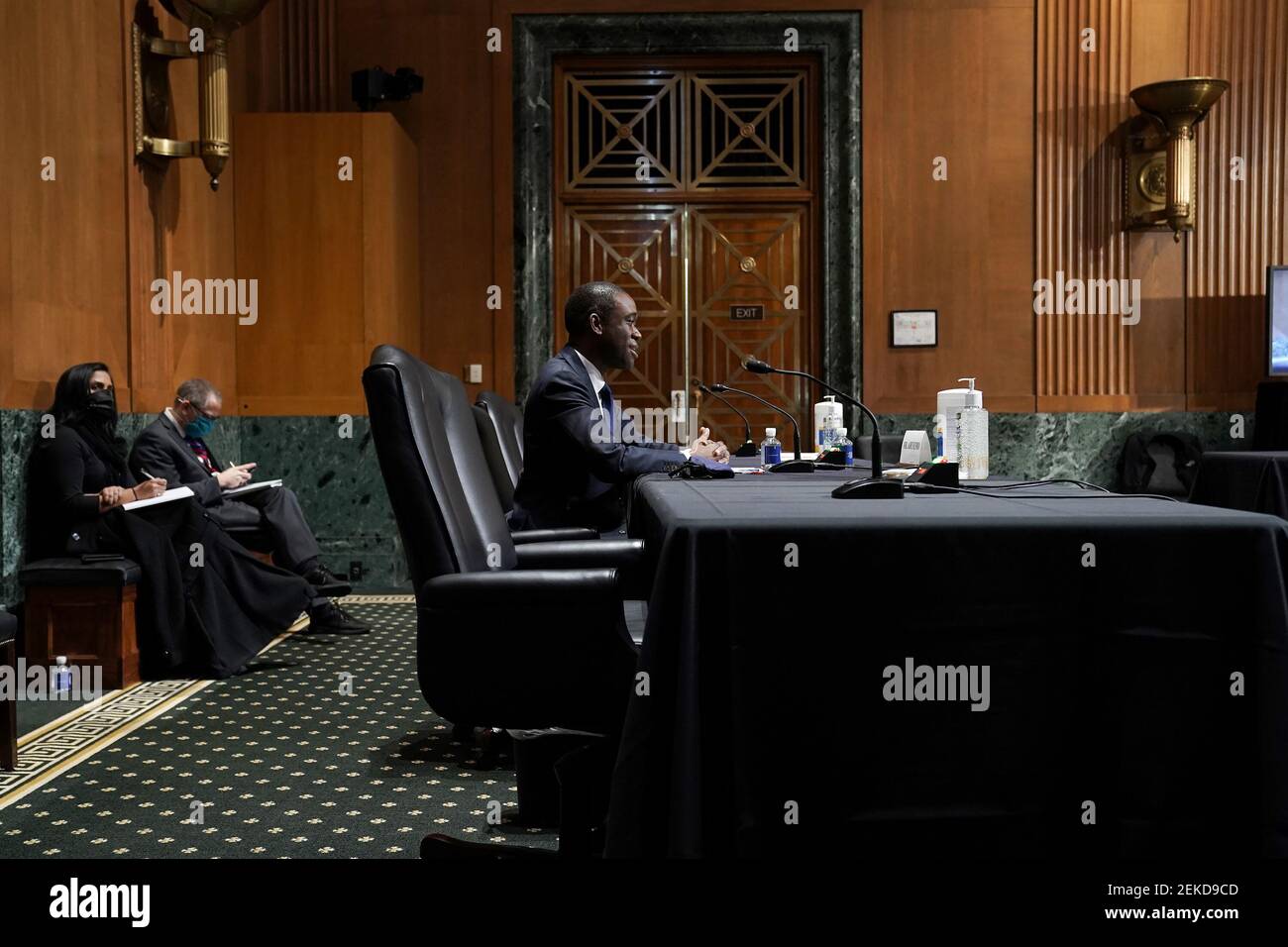 Washington, USA. 23rd Feb, 2021. Adewale Adeyemo answers questions ...