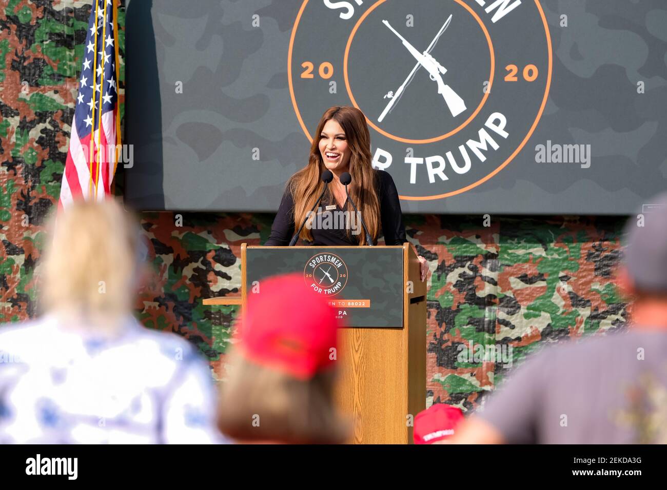 Kimberly Guilfoyle speaks during the Sportsmen for Trump Launch in Coplay. (Photo by Preston ...