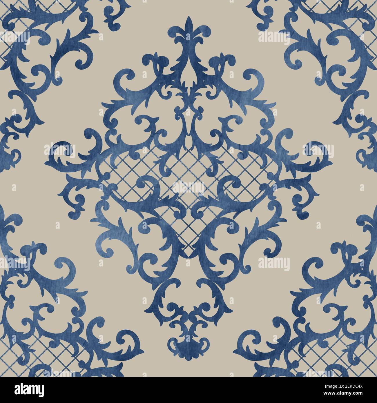 Grey Damask Background Pattern