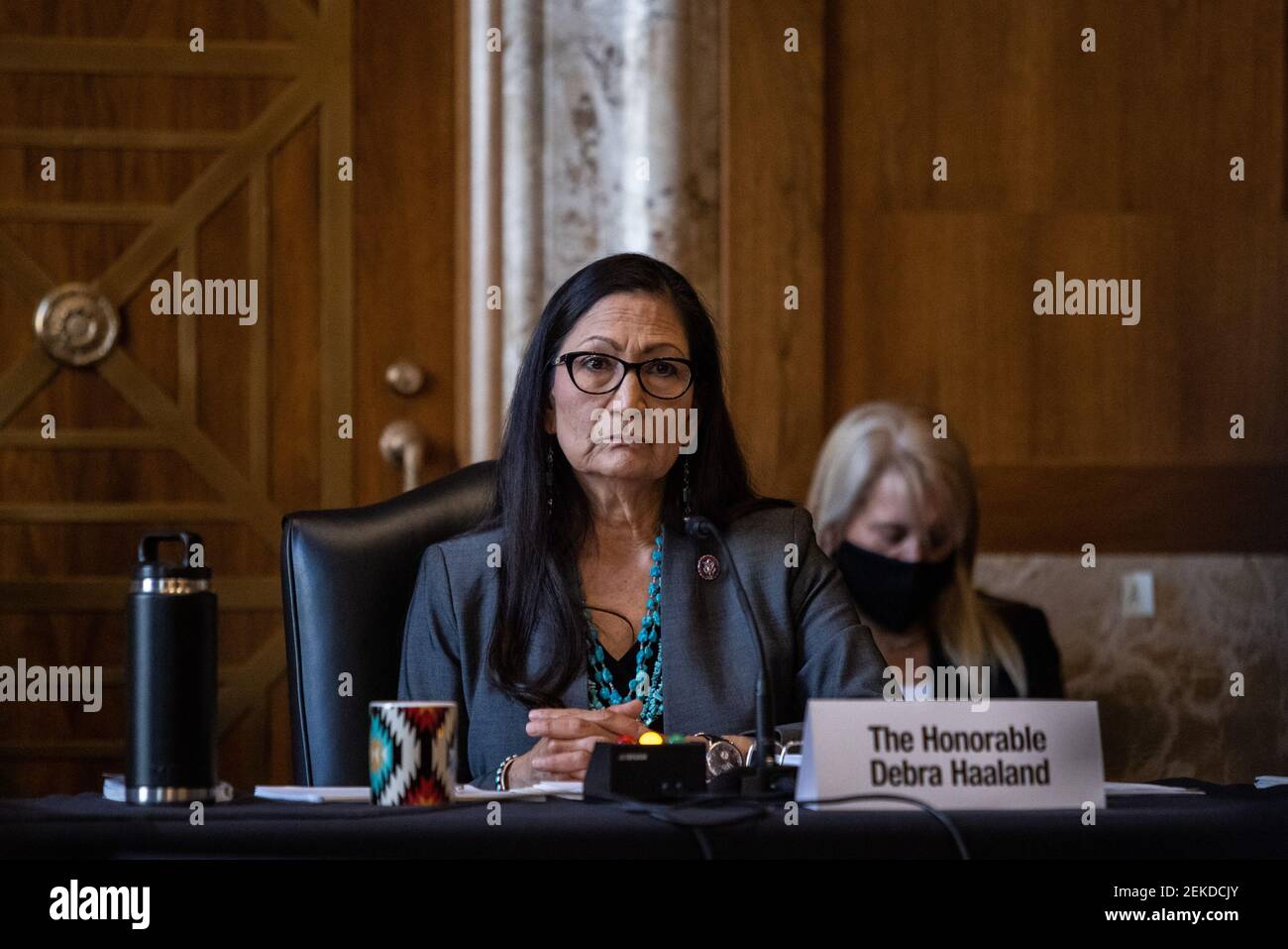 Rep. Deb Haaland, D-NM, looks on during a Senate Committee on Energy ...