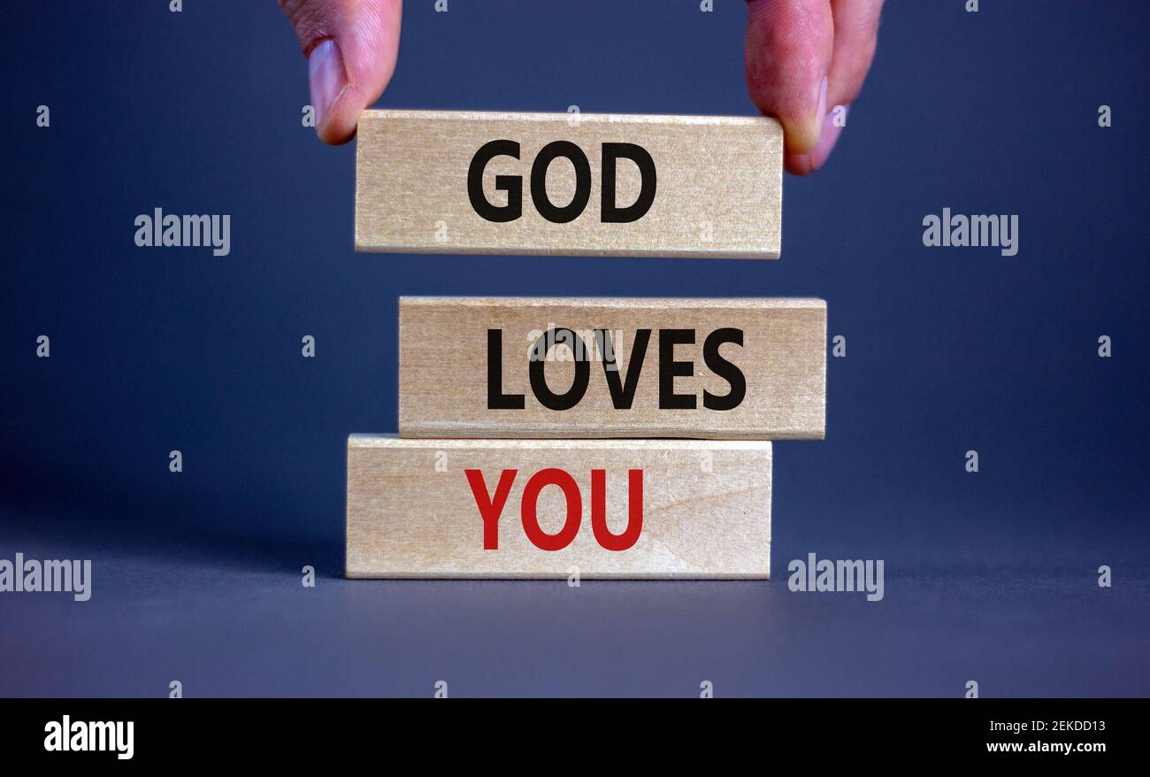 God loves you symbol. Concept words 'God loves you' on wooden blocks on ...