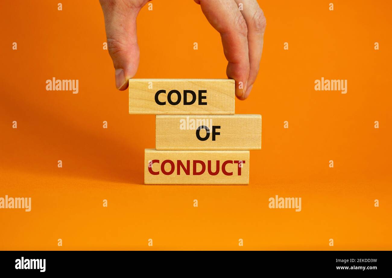 Code of conduct symbol. Concept words 'Code of conduct' on wooden ...
