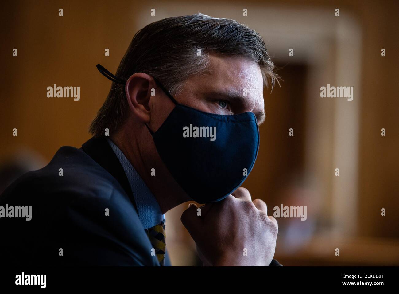 Senator Martin Heinrich, D-NM, looks on during a Senate Committee on ...