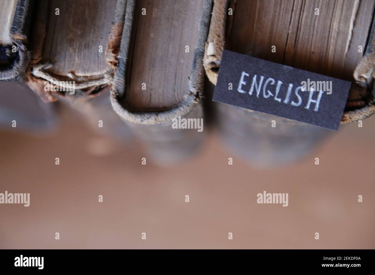 English language creative concept in vintage style. Education ...