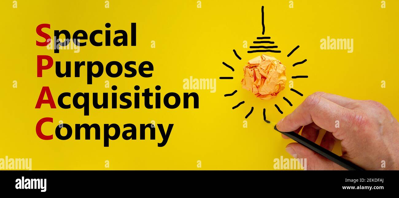 SPAC, special purpose acquisition company symbol. Word 'SPAC' on ...