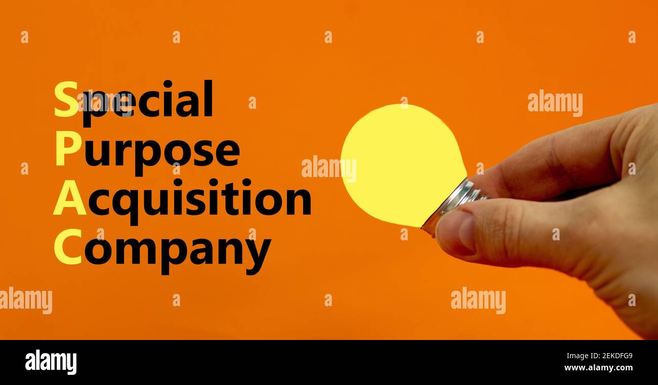 SPAC, special purpose acquisition company symbol. Word 'SPAC' on ...