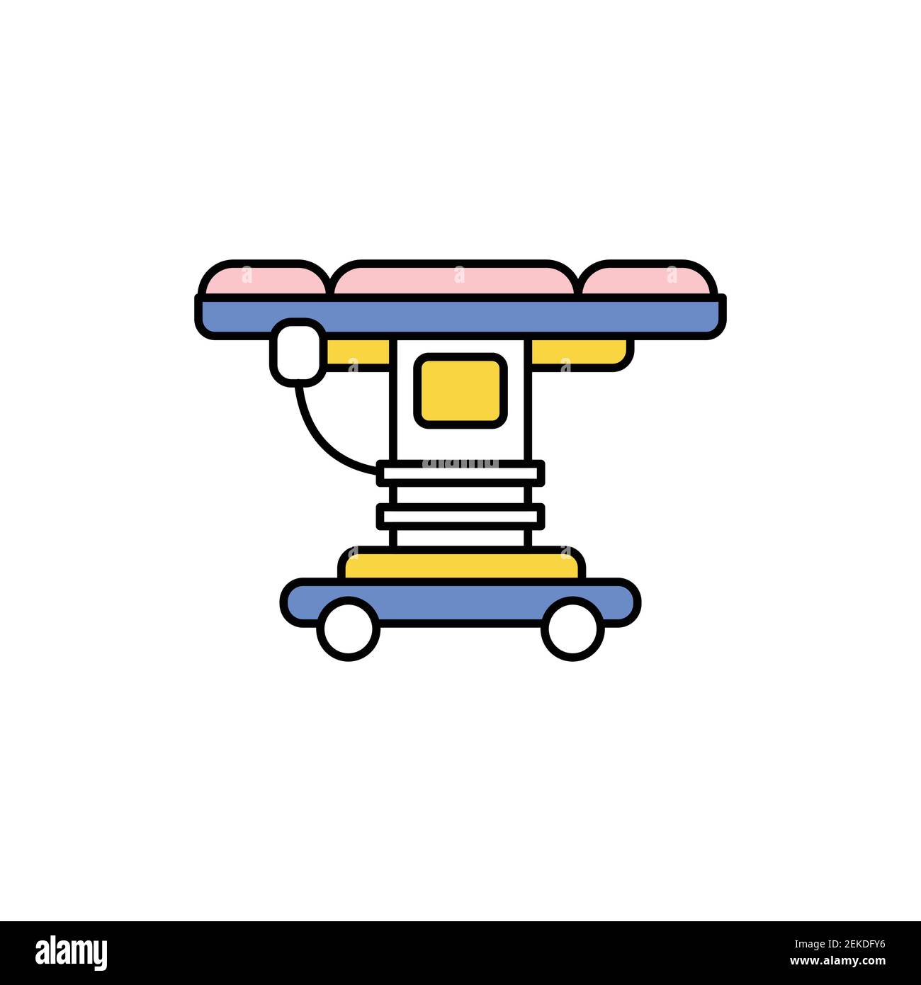 Operating hospital room and equipment color line icon. Pictogram for ...