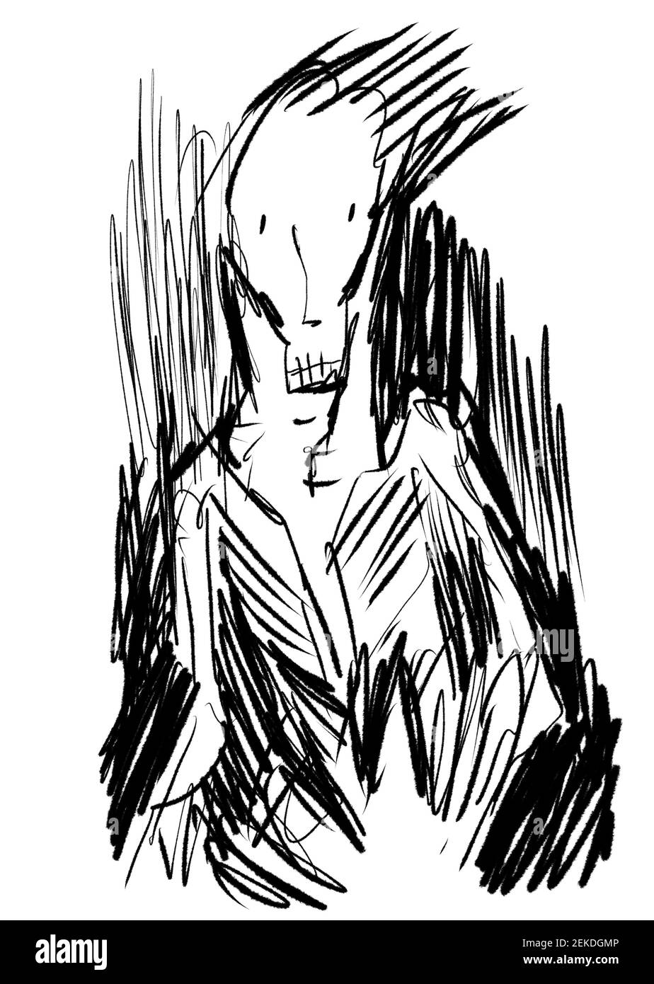 a dark man drawing Stock Photo - Alamy