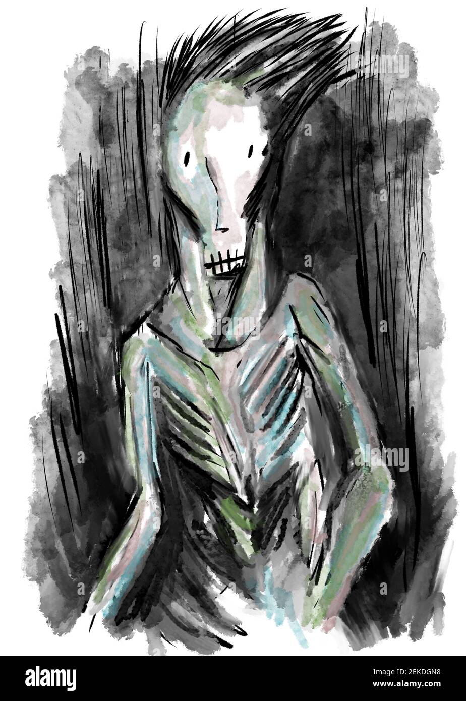 a dark man drawing Stock Photo - Alamy