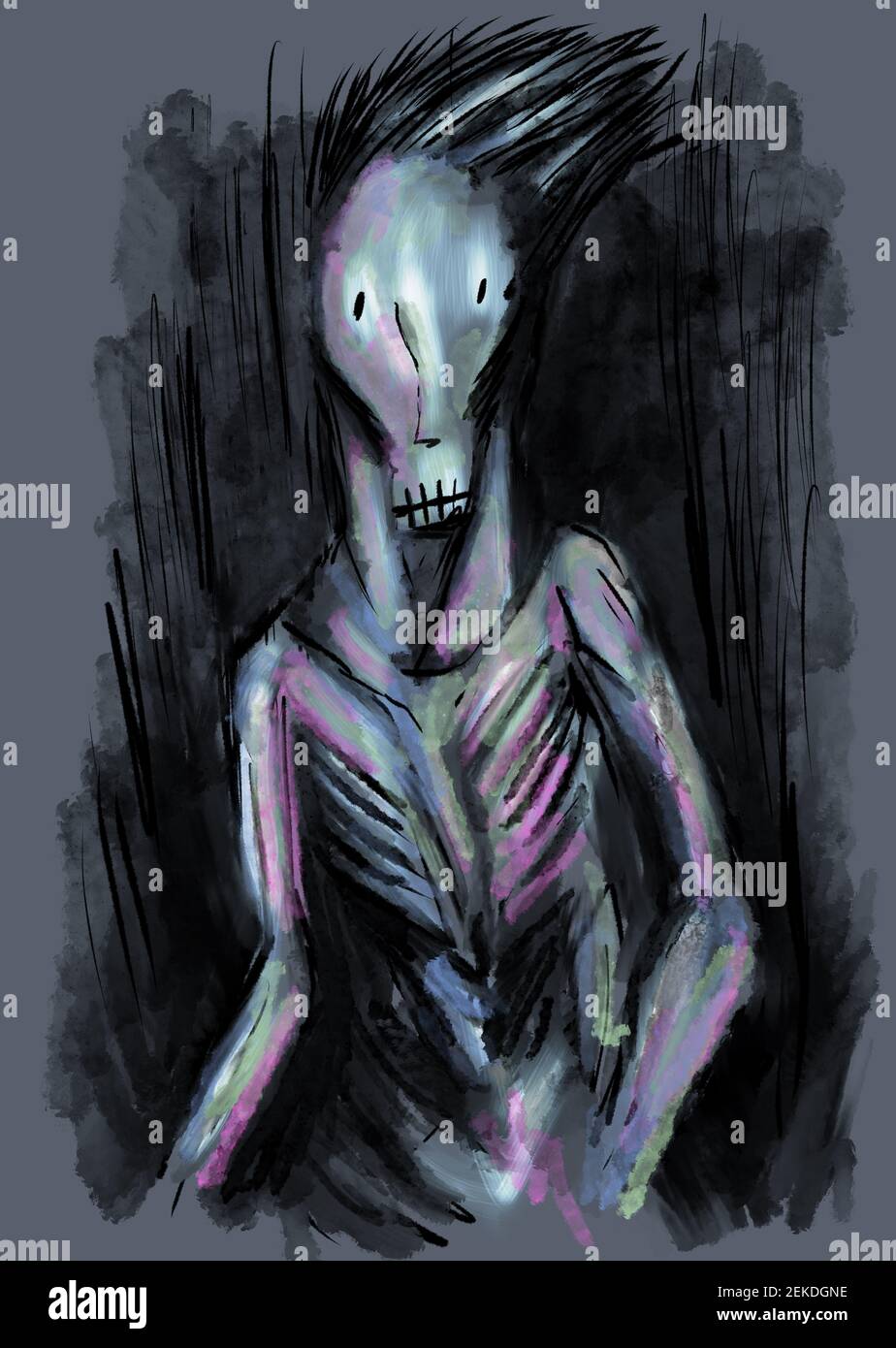 a dark man drawing Stock Photo - Alamy