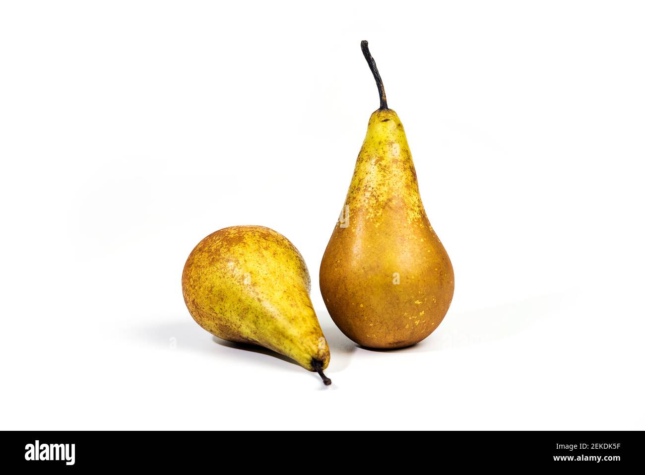 Fresh juicy yellow-green pears fruit isolated on the white background ...
