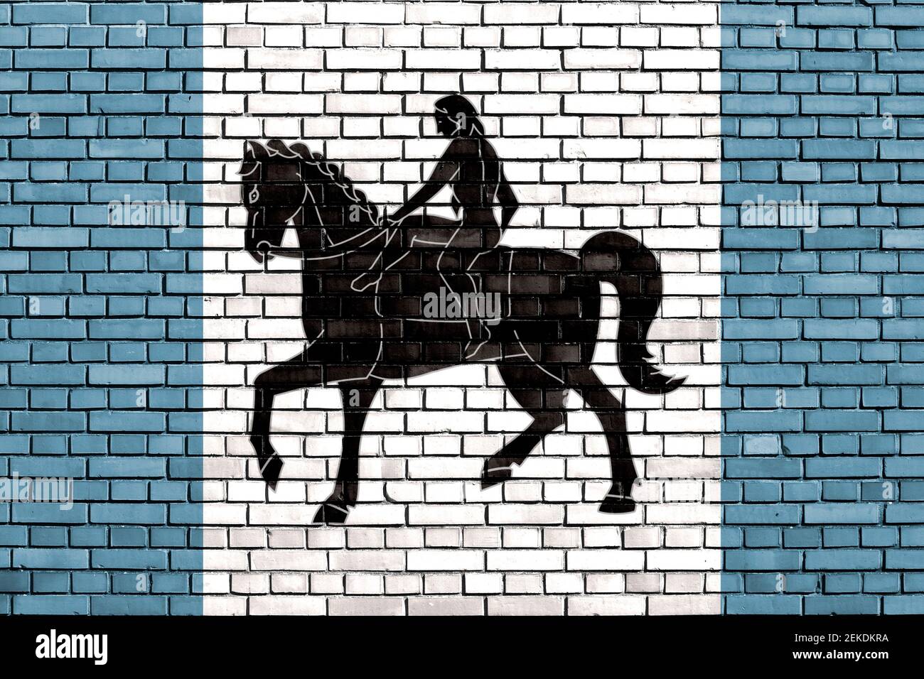 flag of Coventry painted on brick wall Stock Photo - Alamy