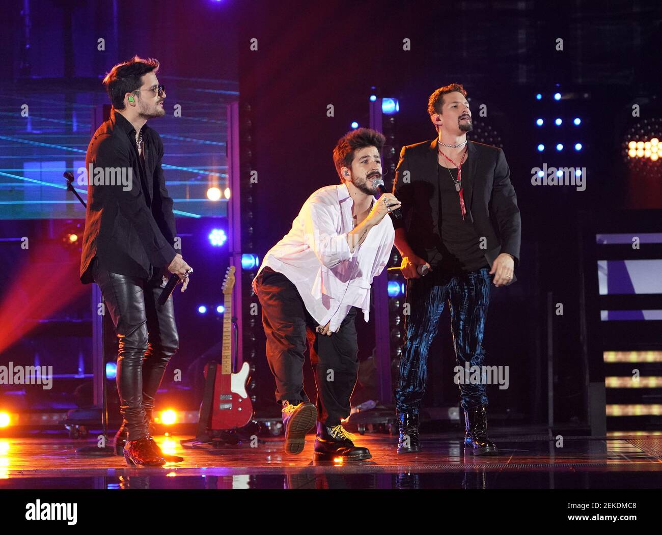 MIAMI, FL - AUGUST 16: Rick Montaner, Camilo and Mau Montaner are seen ...