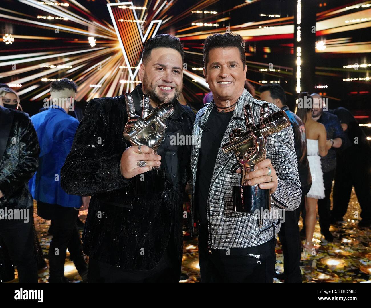 MIAMI, FL - AUGUST 16: Sammy Colon and Carlos Vives are seen with the ...