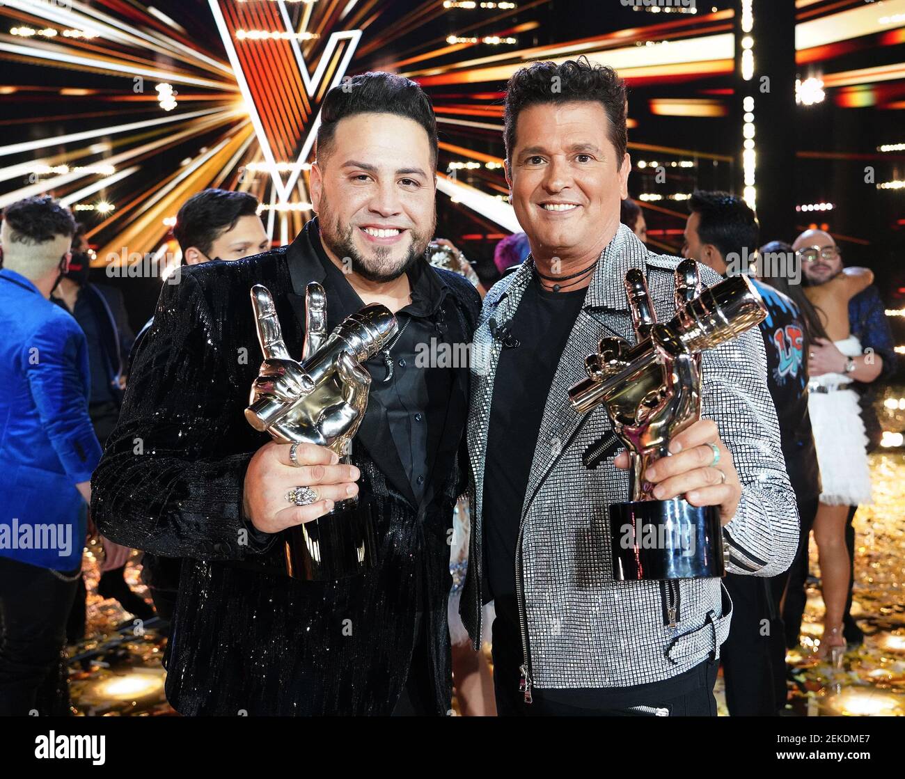 MIAMI, FL - AUGUST 16: Sammy Colon and Carlos Vives are seen with the ...