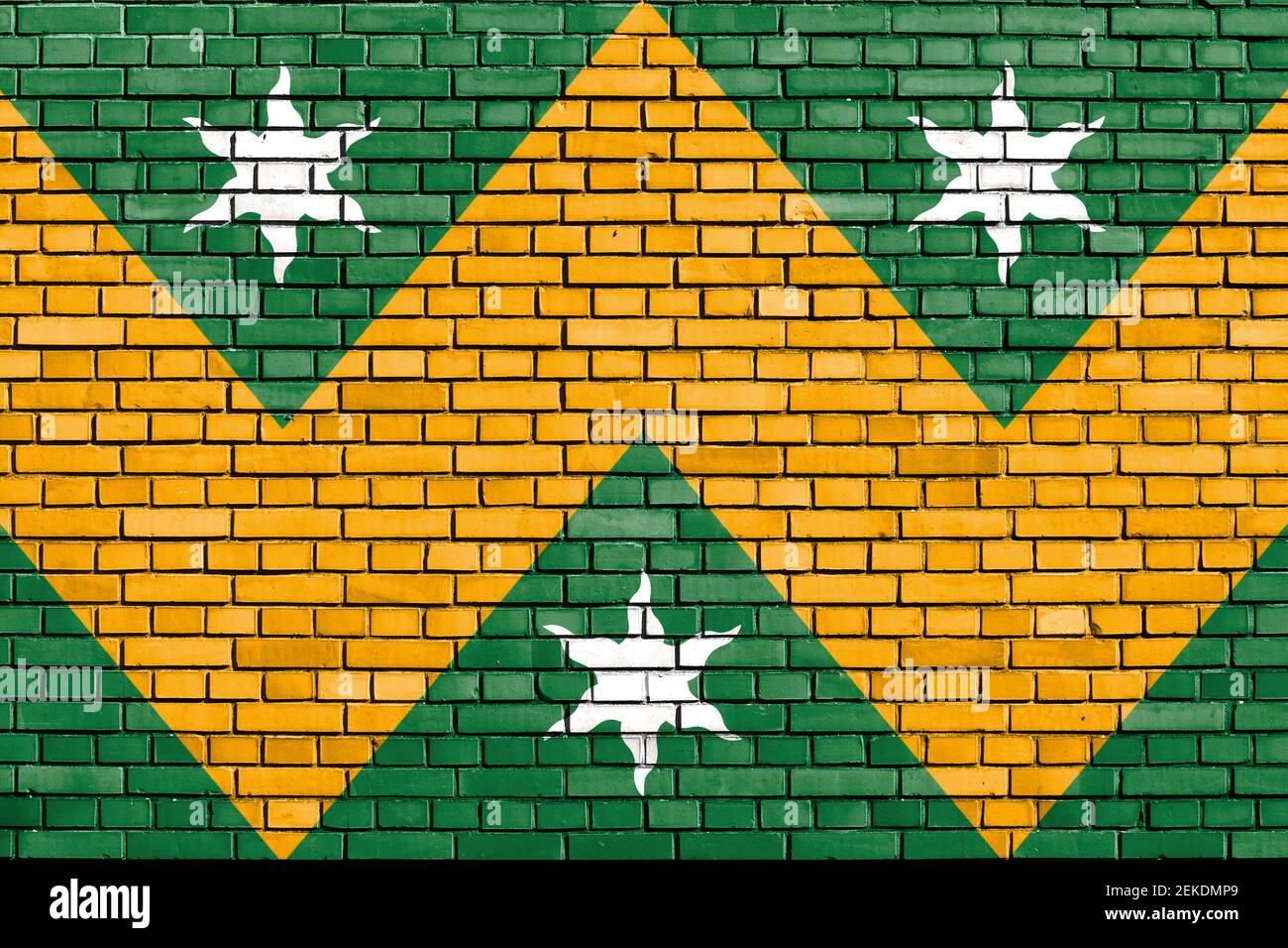 flag of Wadhurst painted on brick wall Stock Photo - Alamy