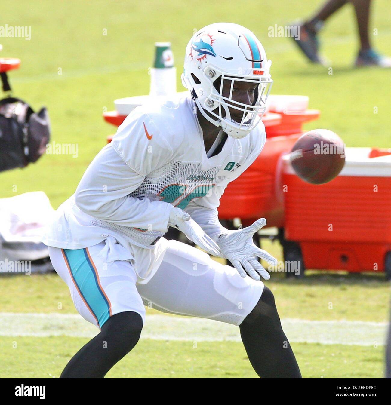 Miami Dolphins wide receiver Preston Williams (18) during a drill at ...