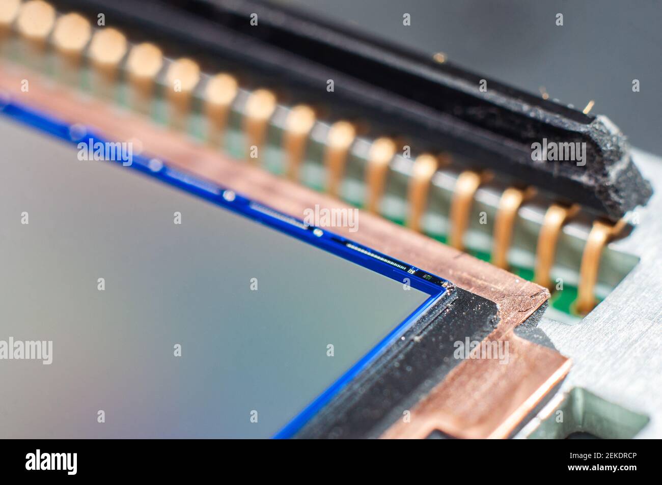 Matrix of a professional camera on the main board close-up, macro ...