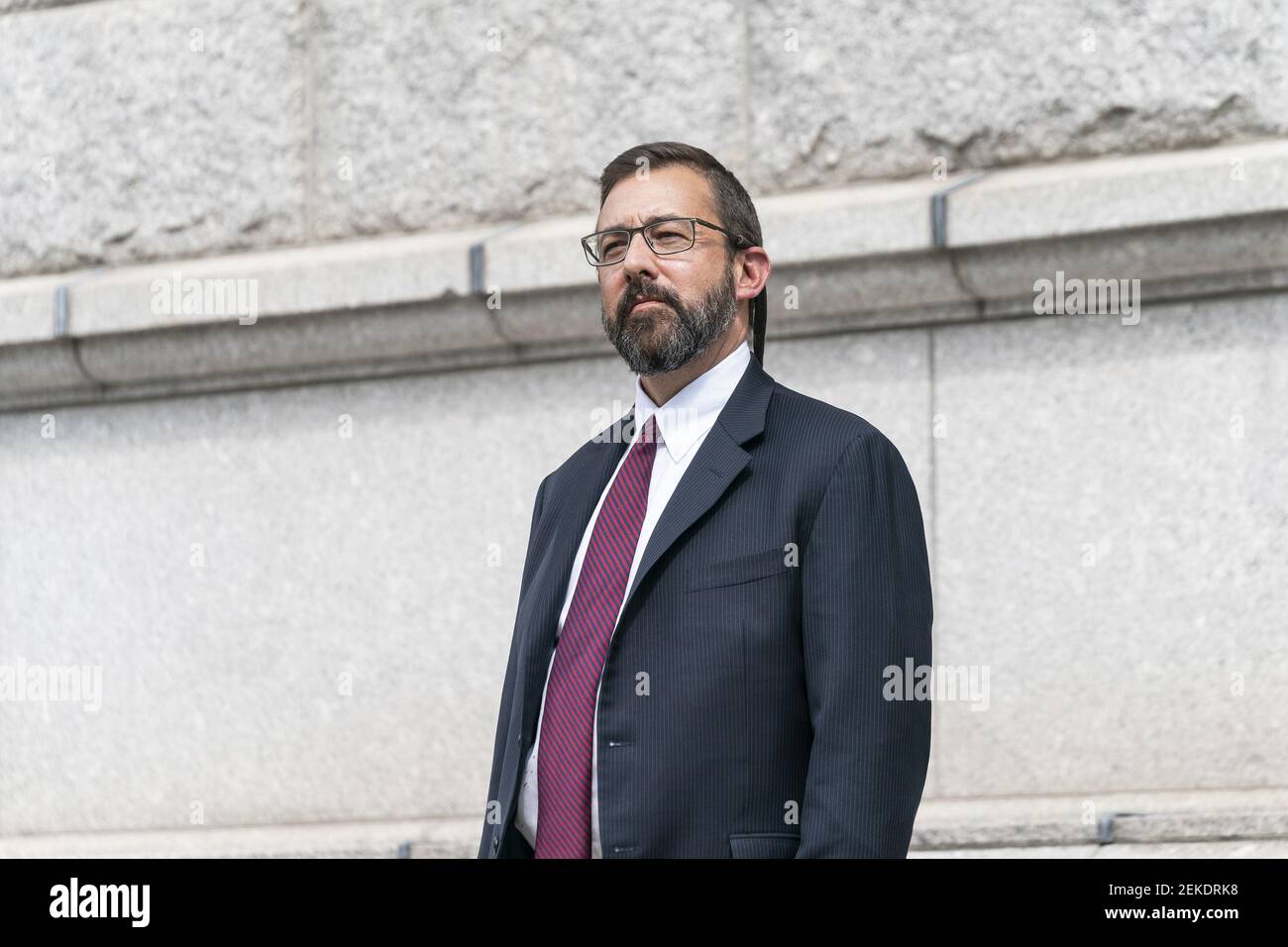 Acting U.S. Attorney Seth DuCharme attends press briefing announcement ...