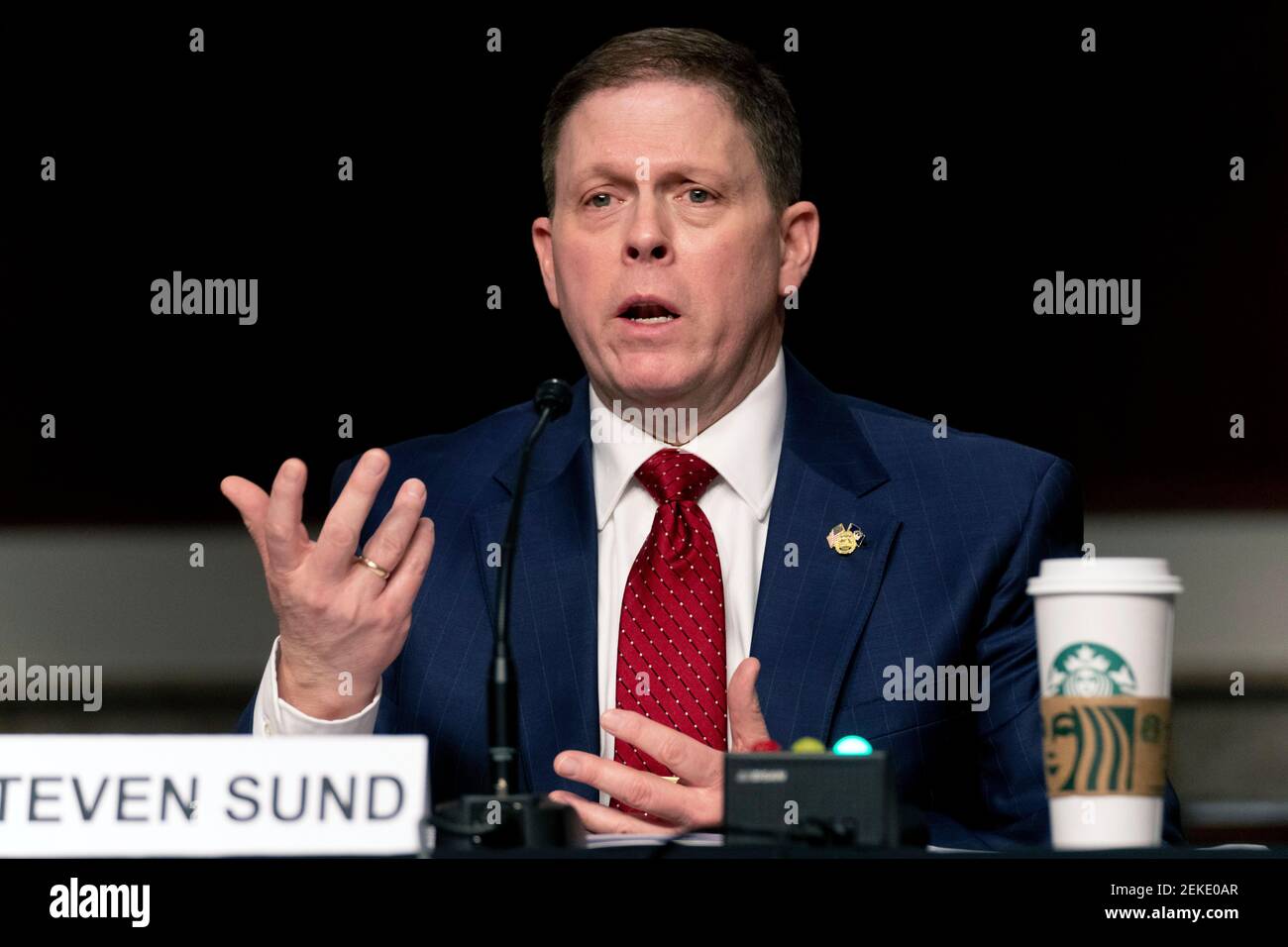 Former U.S. Capitol Police Chief Steven Sund testifies before a Senate ...