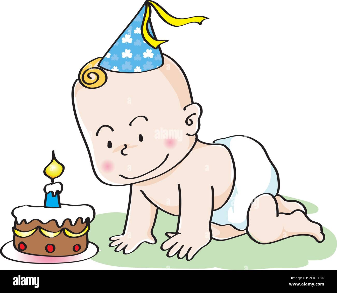 Baby boy hat cake Stock Vector Images - Alamy