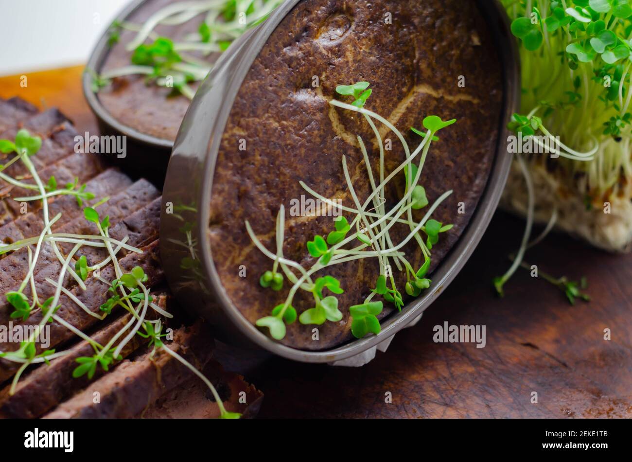 Smooth duck and orange pate, duck liver pâté blended with orange pieces ...