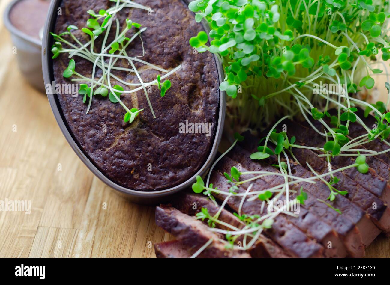 Smooth duck and orange pate, duck liver pâté blended with orange pieces ...