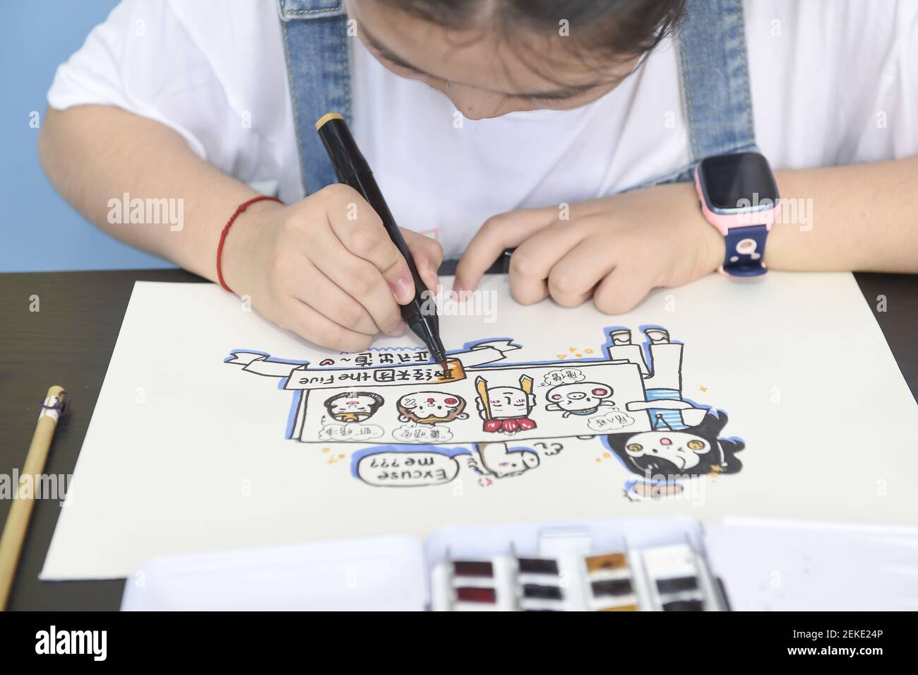 Shengze Qiyun draws cartoon in Gongshu District, Hangzhou city, east ...