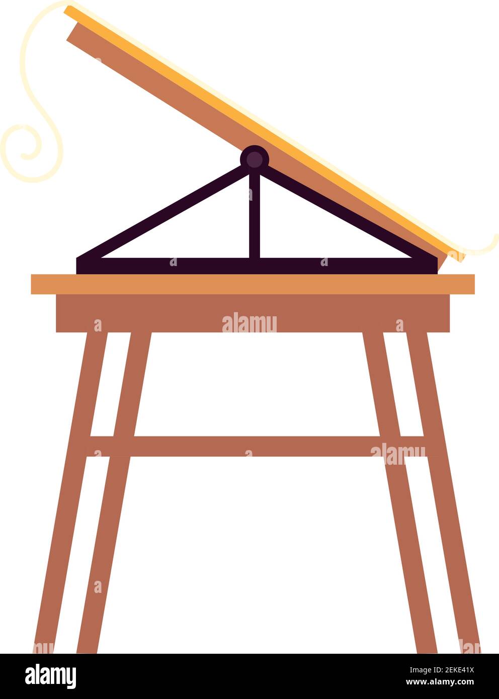 wooden table for designer work vector illustration on white background ...