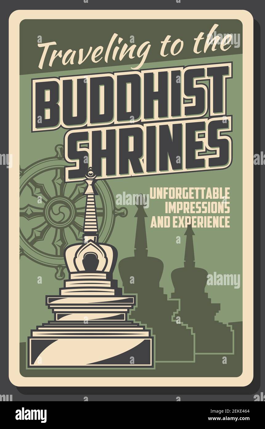 Buddhism and Dharma enlightenment, religious Buddhist shrines ...