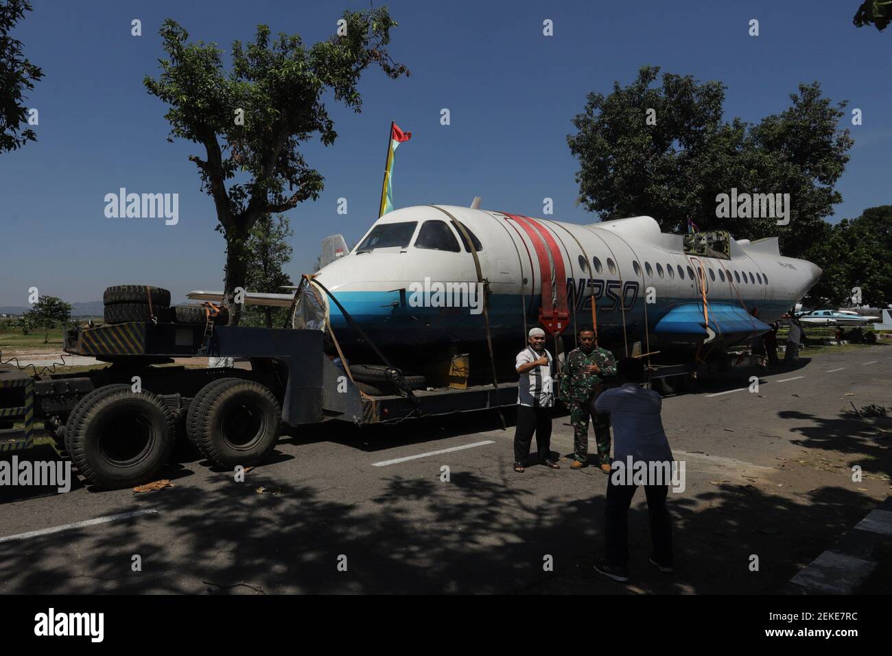 The Gatotkaca N250 Prototype Aircraft 01 (PA01), arrival in the ...