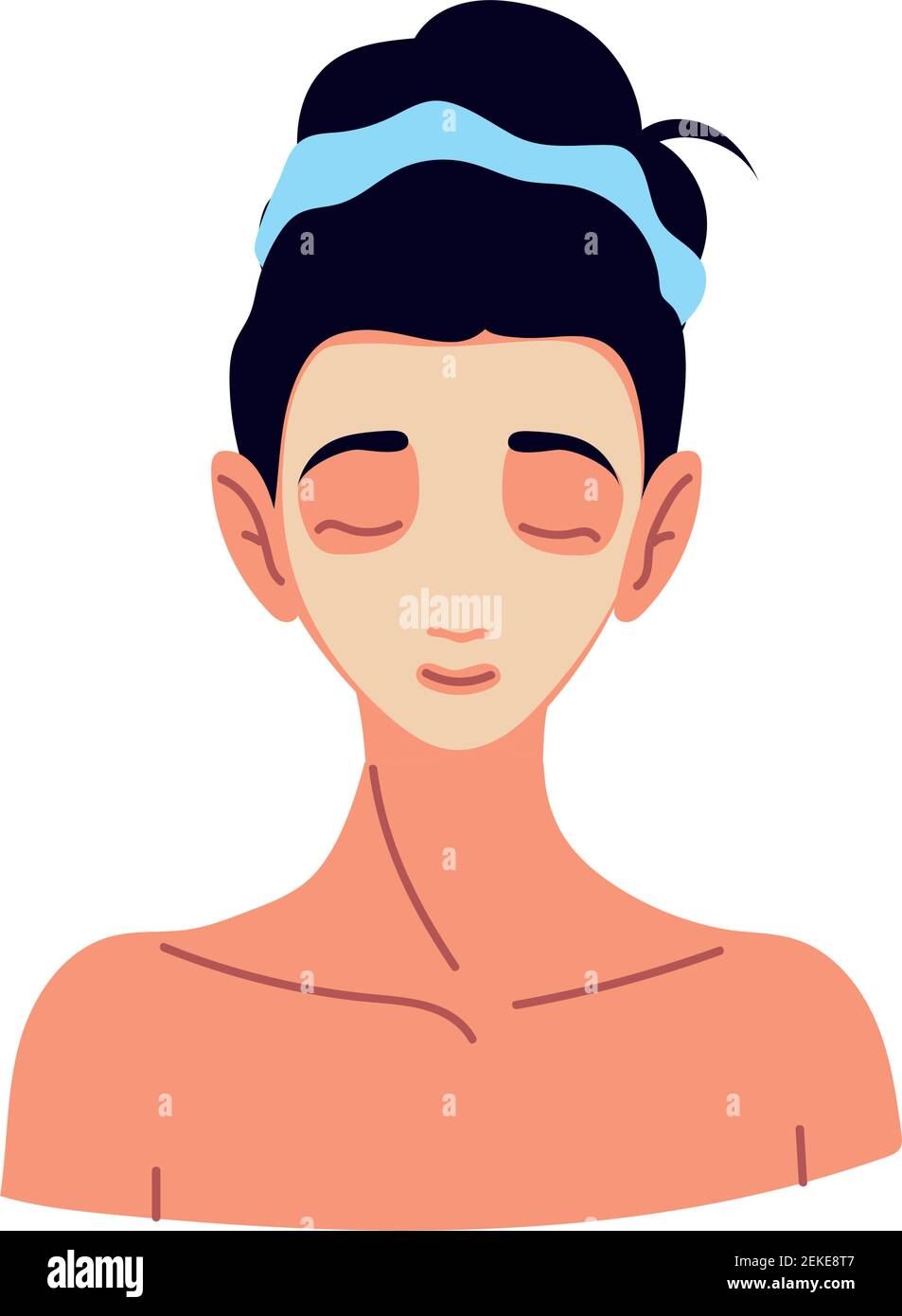 girl applying moisturizing cream on her face skin care vector ...