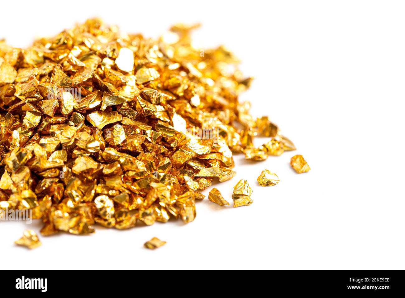 A Pile of Pieces of Gold Isolated on a White Background Stock Photo - Alamy