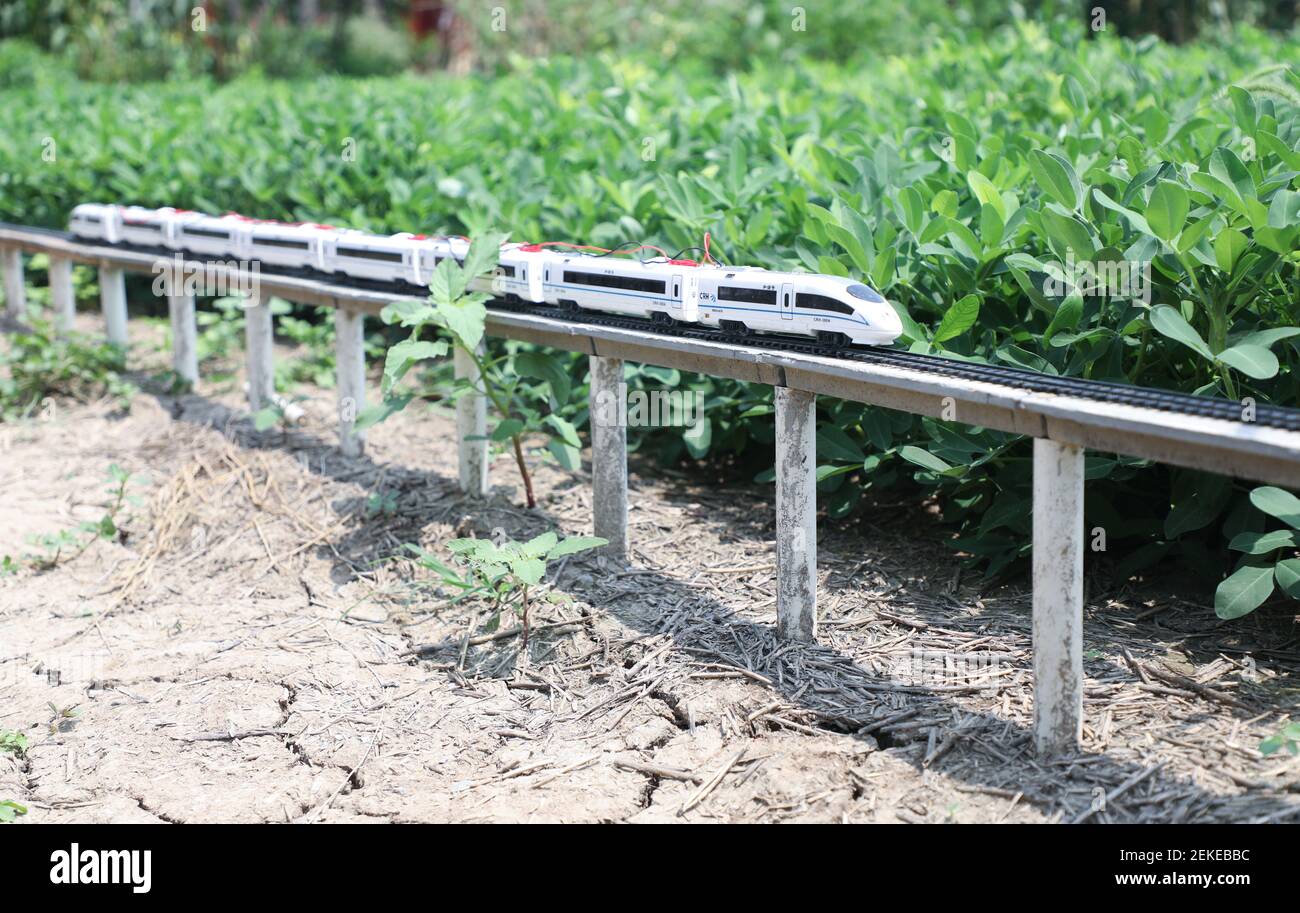 All miniature model of high-speed trains, stations, tunnels and bridges ...