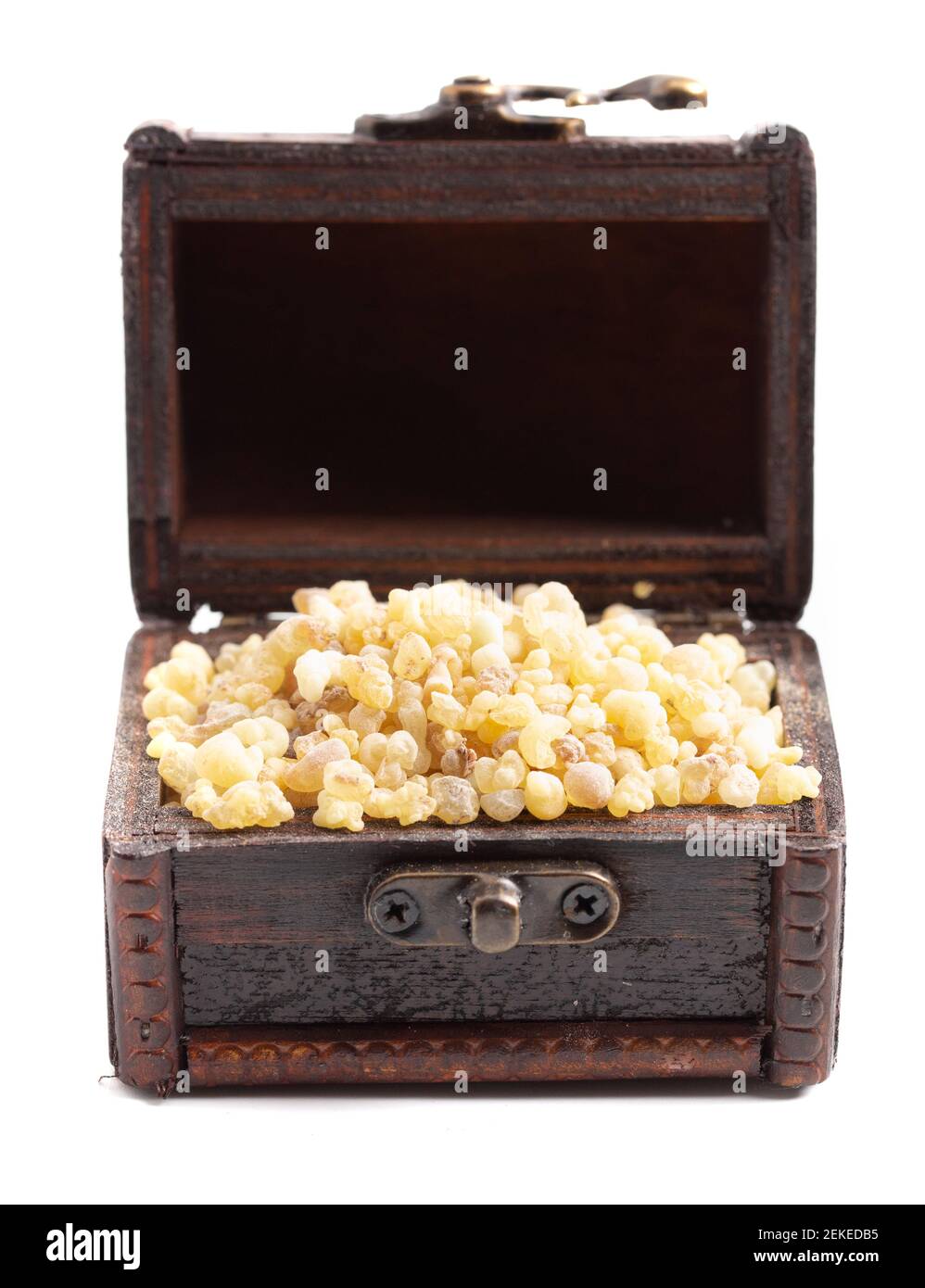 A Treasure Chest of Frankincense Resin Isolated on a White Background ...