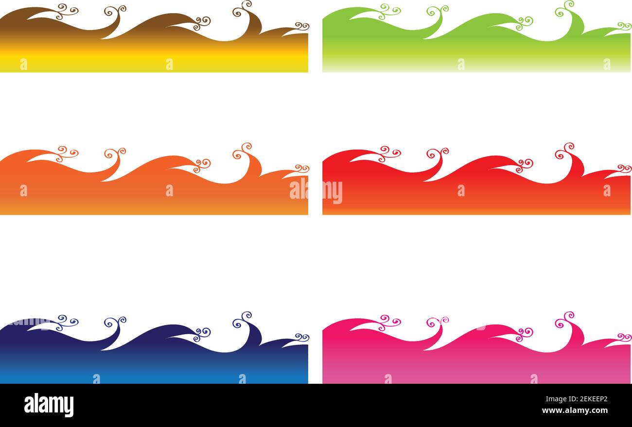 vector fire wave wind water pattern design background set Stock Vector ...